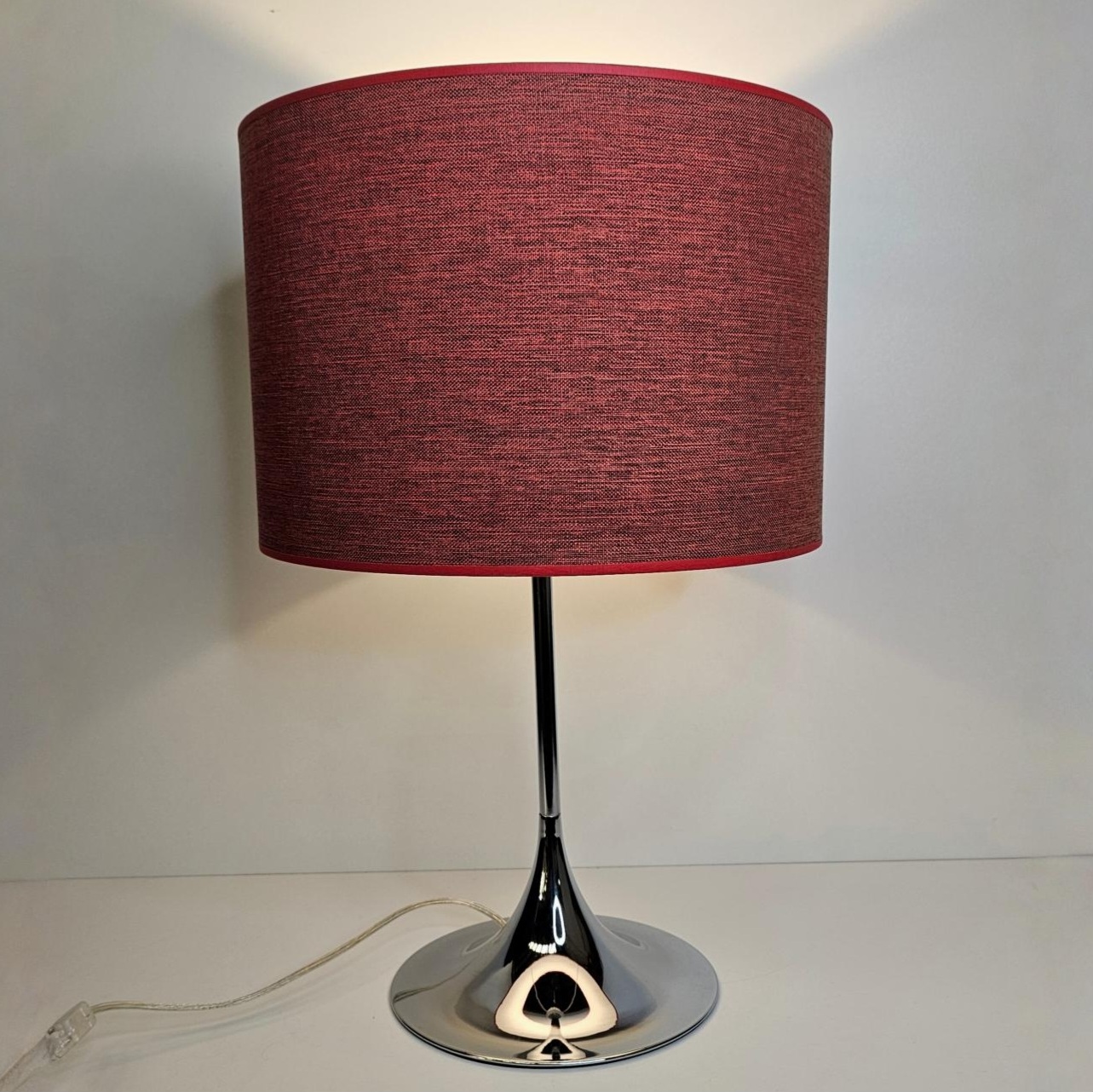 LAMPE DLG KNOLL PIED TULIPE CHROME ET ABAT-JOUR TERRACOTTA | Brocante ...