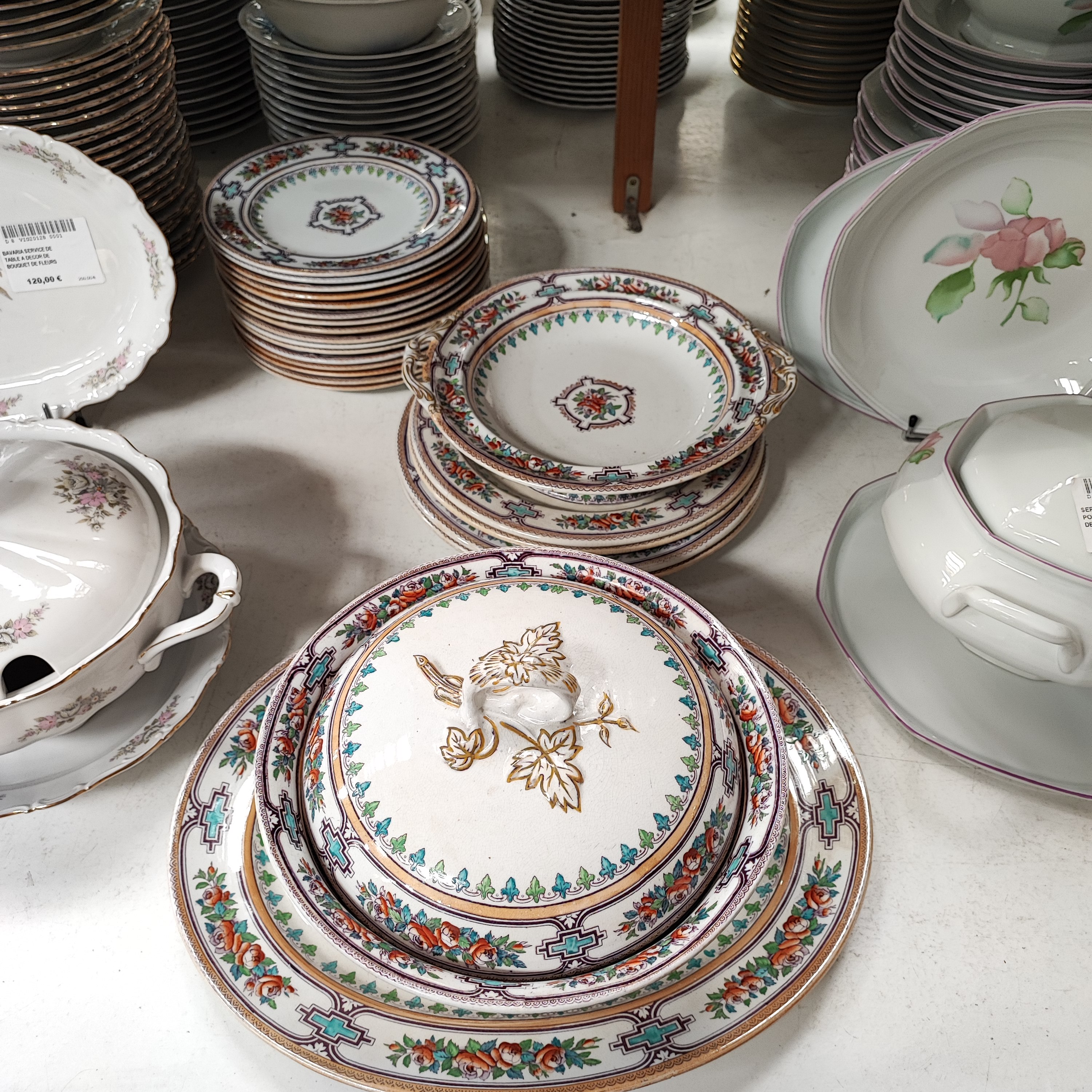 SERVICE DE TABLE EN FAIENCE EMILE BOURGEOIS TERRE DE FER RUE DROUOT ...